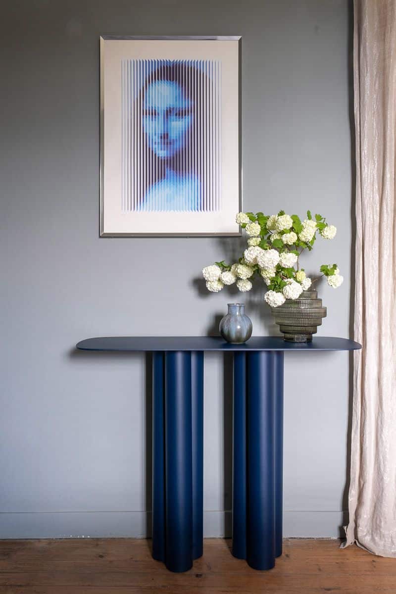 TRINITÉ - Console 110 cm, en métal thermolaqué - Design Laurence du Tilly